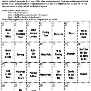 90's Music Hits, 30 Bingo Cards, Download, Bingo Games, Printable Games ...