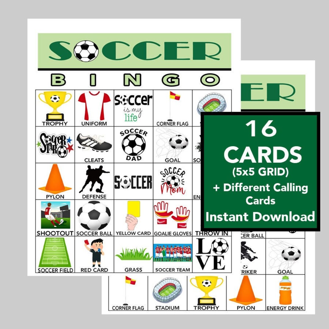 Soccer Bingo, Soccer Game, Soccer Party, Soccer Birthday Party, Soccer ...