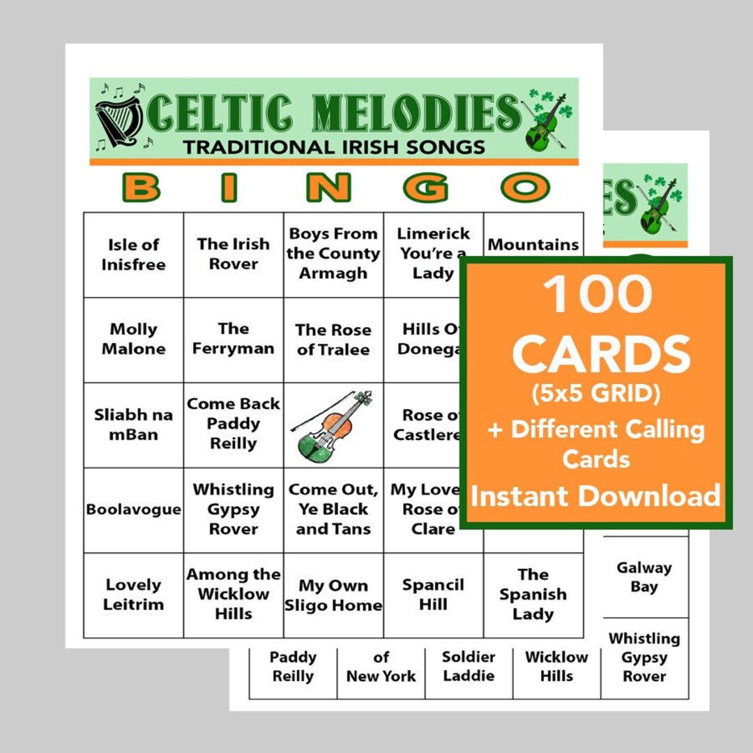 Irish Songs, Irish Music Games, Irish Bingo, Celtic Music, St. Patty's ...