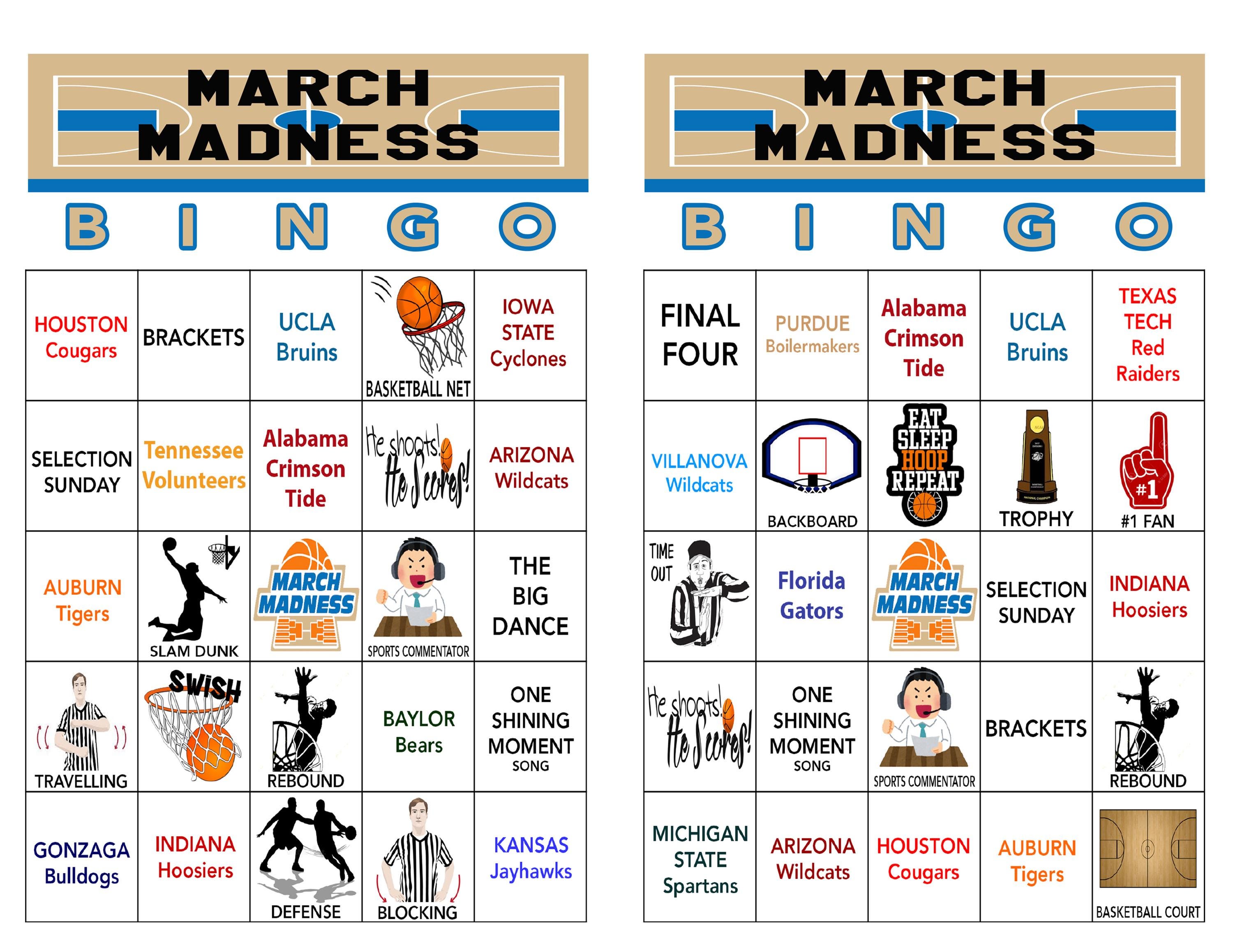 March Madness Basketball Bingo Game | 30 Unique Cards (instant Download ...