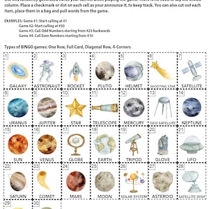 Outer Space, Solar System, Space Bingo, Solar System Games, Universe ...