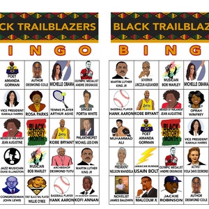Black Trailblazers Bingo, Black History Games, Black History Trivia ...