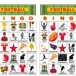 Football Bingo Game, Sports Bingo, Party Bingo, Football Games, Fun ...