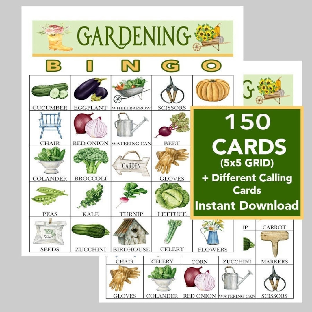 Garden Bingo, Gardening Fun, Senior Citizen Game, Retiree Brunch ...