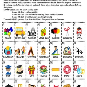 Preschool Graduation Bingo, Kindergarten Graduation Bingo, Kindergarten ...
