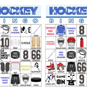Hockey Bingo, Hockey Game, Hockey Party, Hockey Birthday Party, Hockey ...