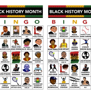Black History Month Bingo, Black History Games, Black History Trivia ...
