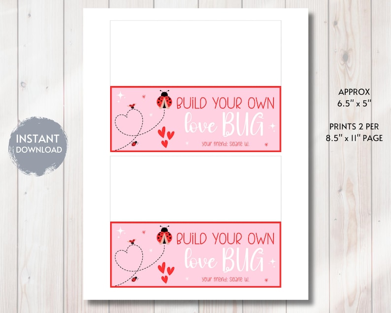 Build Your Own Love Bug Bag Topper, Make Your Own Lady Bug Tag, Non ...