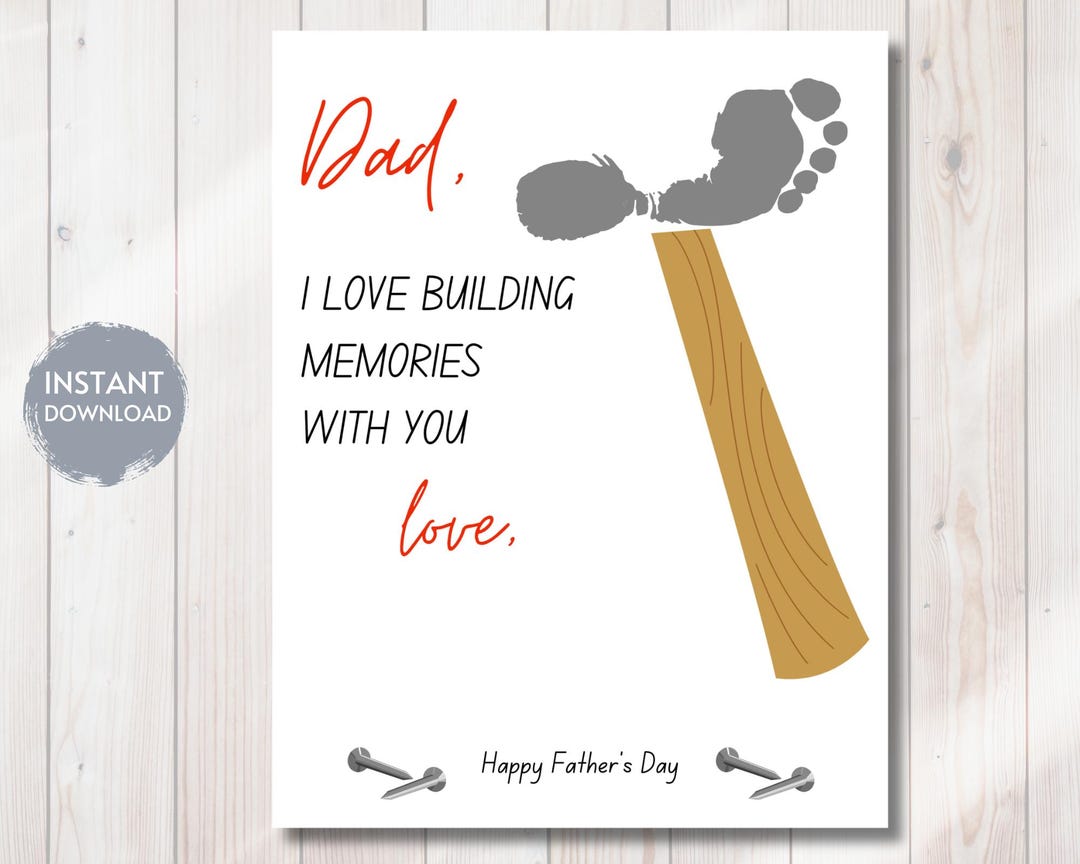 FATHER'S DAY Footprint TEMPLATE, Digital Download, Building Memories ...