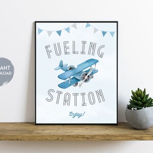 Aviation Theme Party Signs Bundle, Airplane 1st Birthday Decorations ...