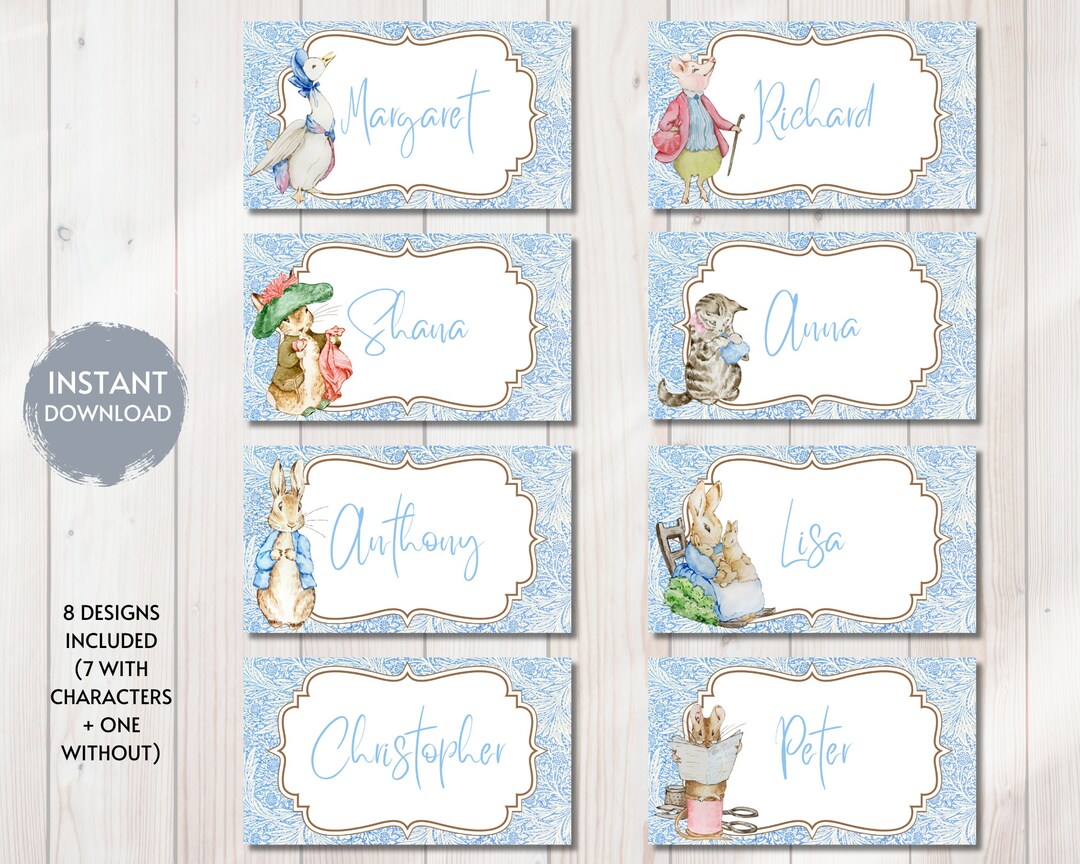 Peter Rabbit Place Settings, Peter Rabbit Food Tents, Baby Shower ...