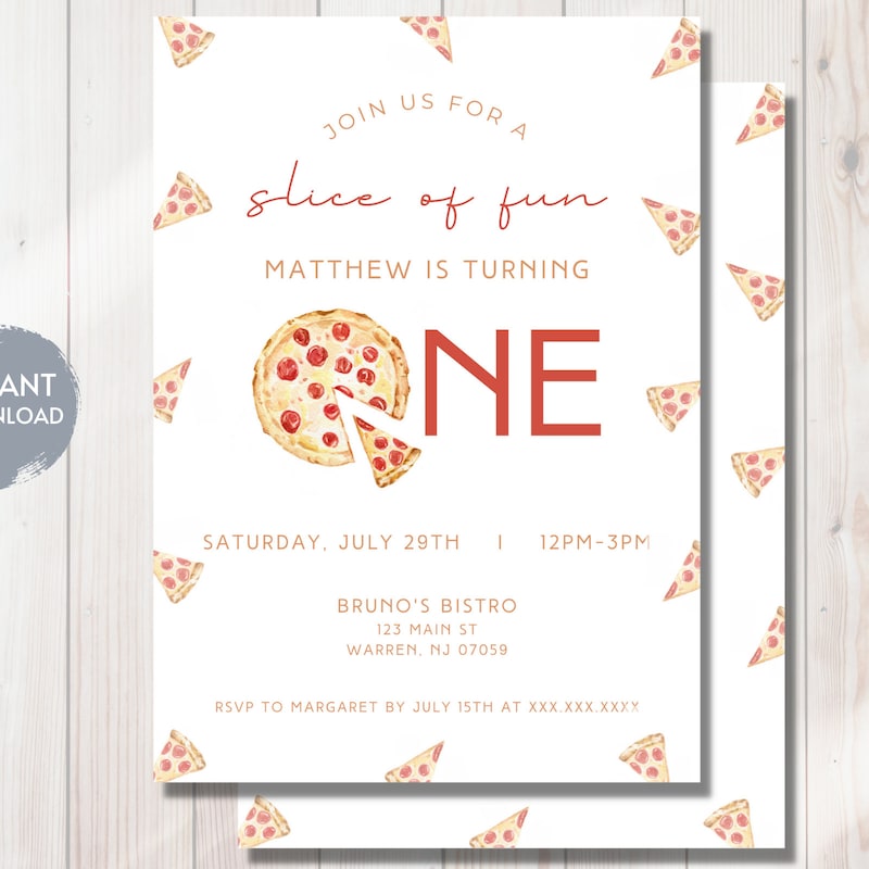 First Birthday Pizzeria - Etsy