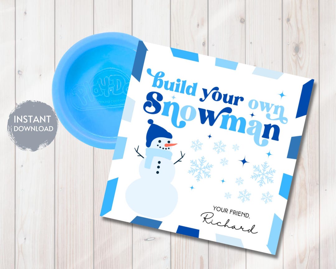Build Your Own Snowman Tag, Make Your Own Snowman Play Dough Gift Tag ...