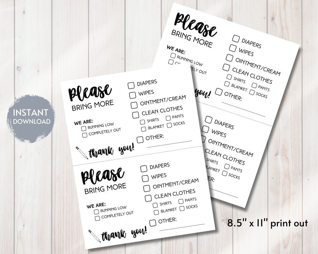 Please Bring More Supplies, Daycare Parent Print Out, Childcare Supply ...