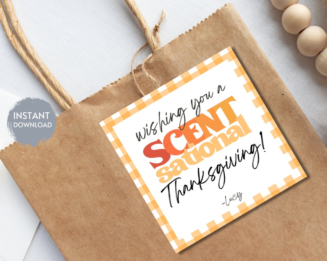 Scentsational Thanksgiving Tag Template, Thanksgiving Candle Gift Tag ...