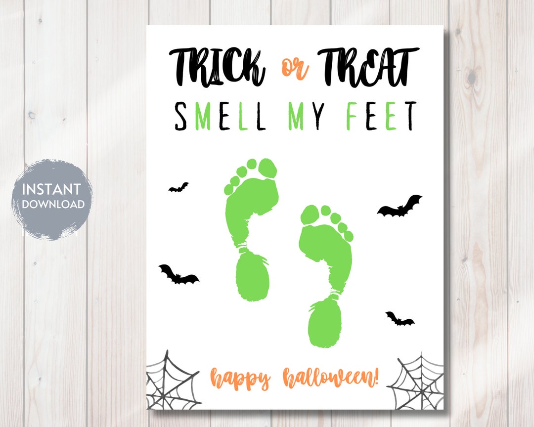 HALLOWEEN Footprint Craft TEMPLATE, Trick or Treat Craft, Instant ...
