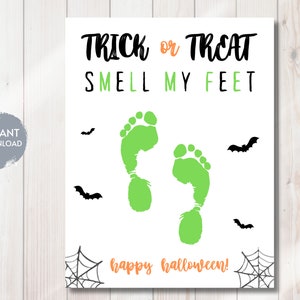 HALLOWEEN Footprint Craft TEMPLATE, Trick or Treat Craft, Instant ...