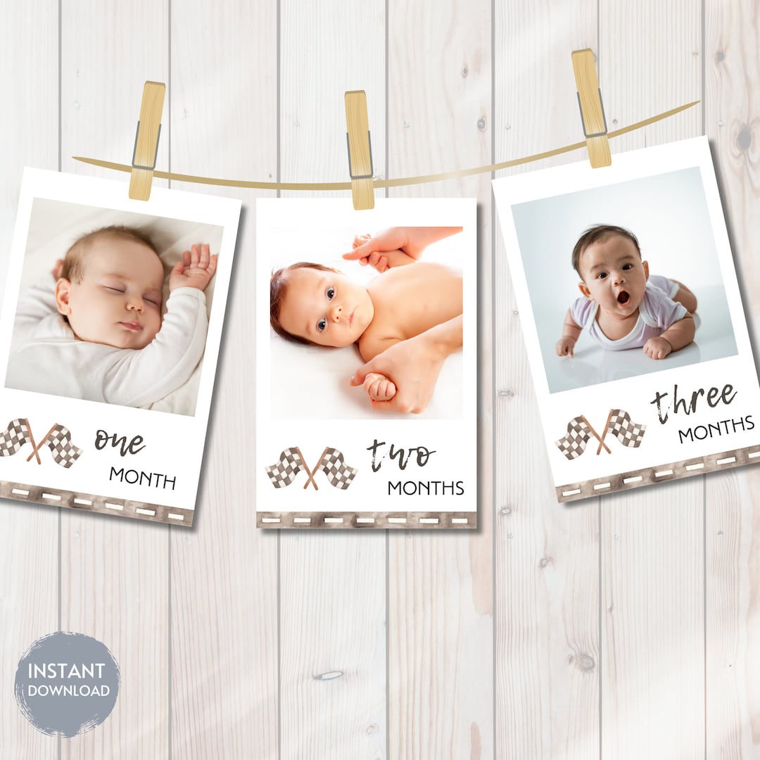 RACE CAR Milestone Picture Banner, Fast One First Birthday, Red Race ...