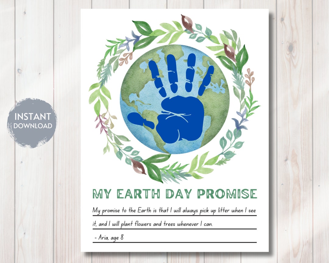 EARTH DAY Craft, Earth Month Activity, My Earth Day Promise, Small ...