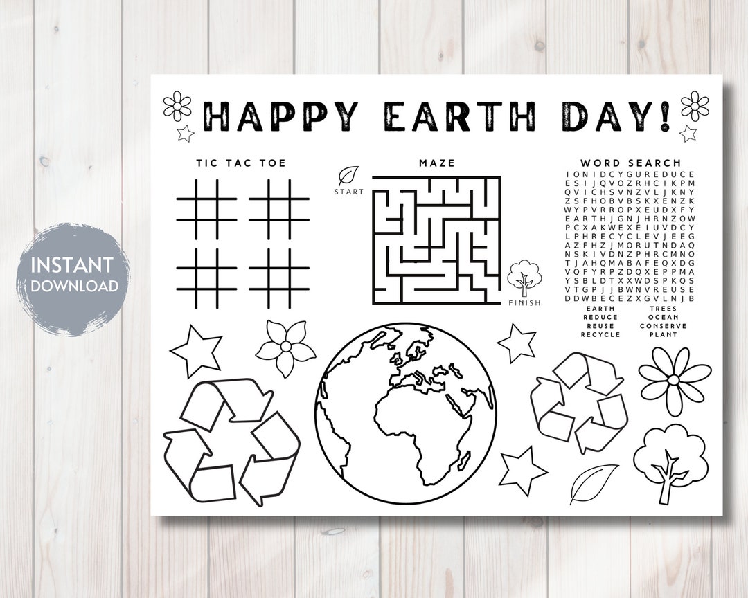 EARTH DAY Activity Page, Earth Day School Activity, Earth Day Puzzle ...