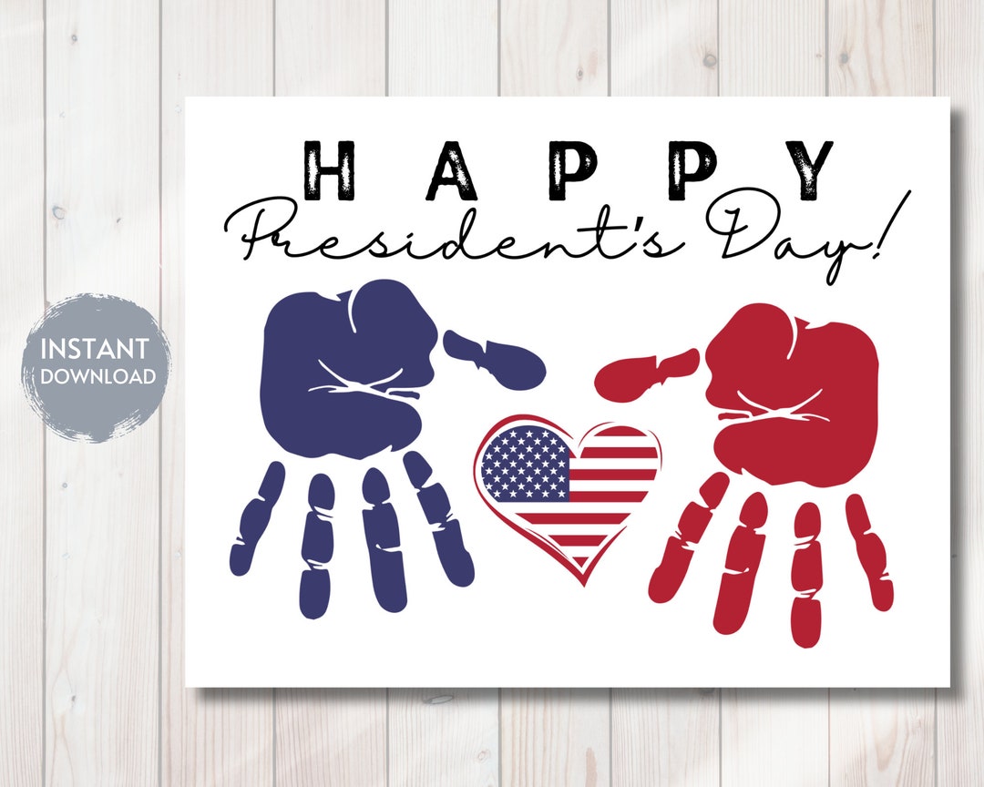 PRESIDENT'S DAY Handprint Template, Digital Download, President's Day ...