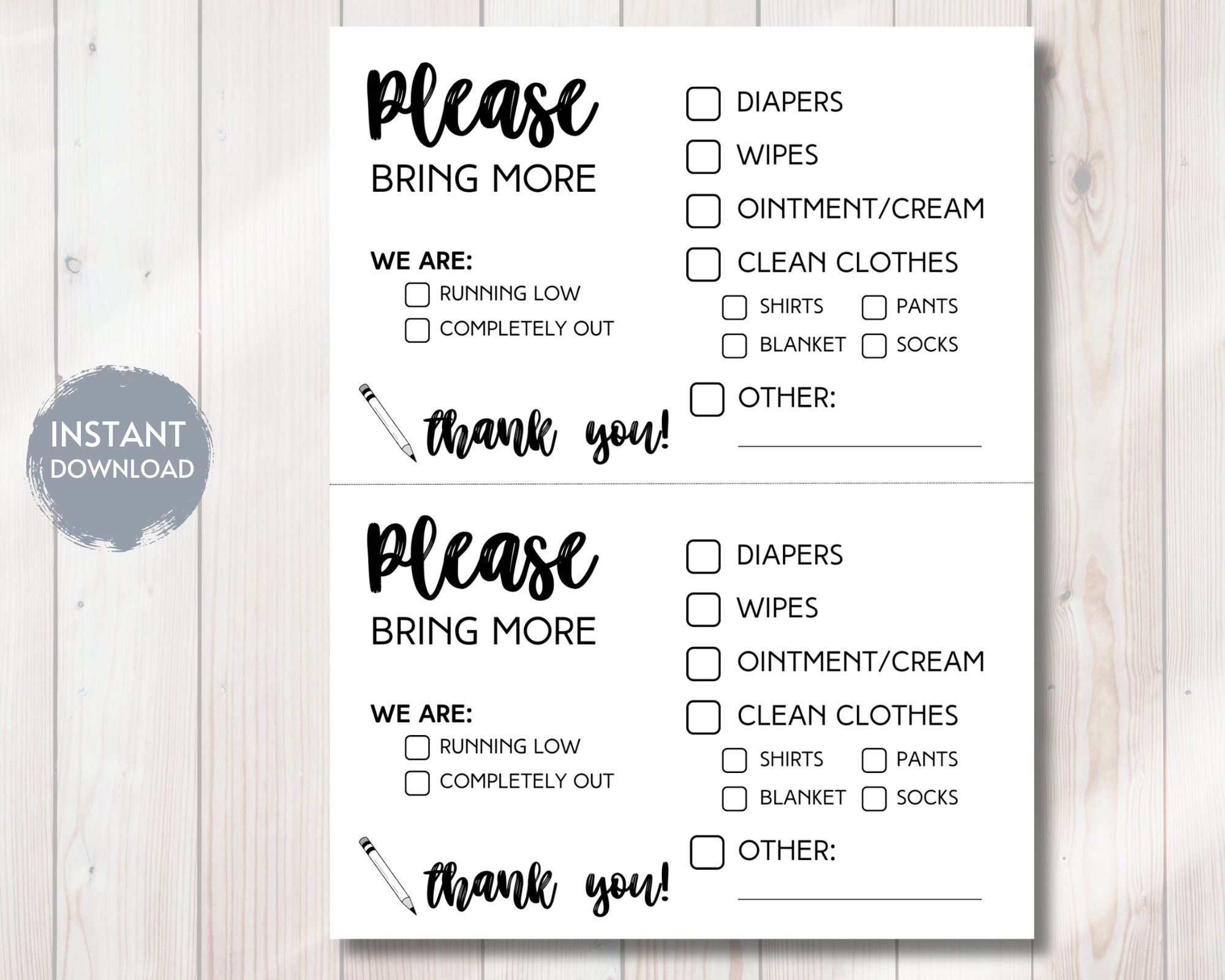 Please Bring More Supplies, Daycare Parent Print Out, Childcare Supply ...