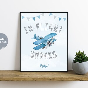 Aviation Theme Party Signs Bundle, Airplane 1st Birthday Decorations ...