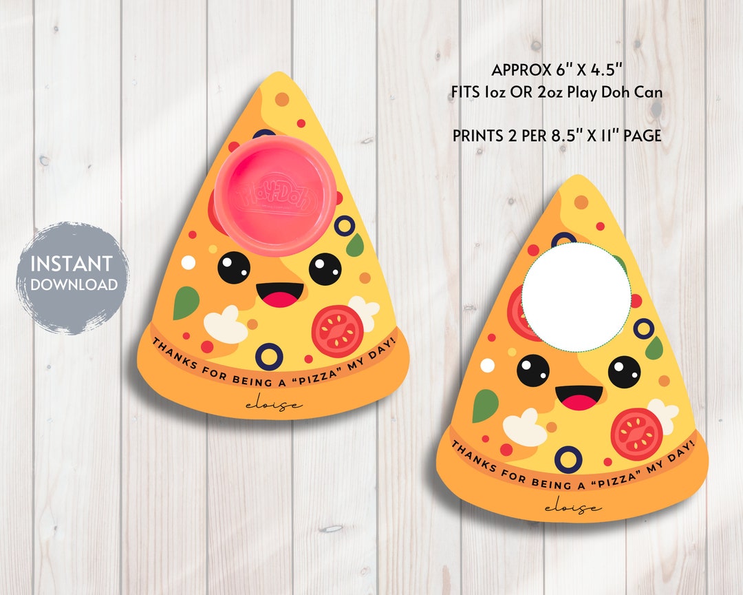 Play Dough PIZZA Party Printable, Pizza Theme Birthday Favors, School ...
