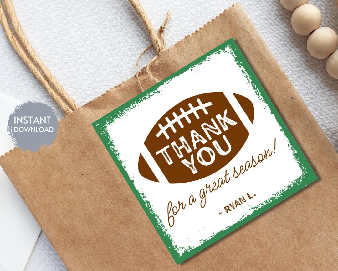 Football Season Tag Template, Football End of Season Gift Tag, Great ...