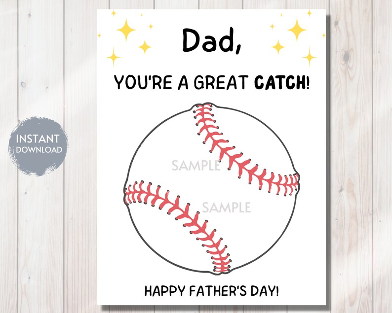 FATHER'S DAY Handprint TEMPLATE, Digital Download, Great Catch ...
