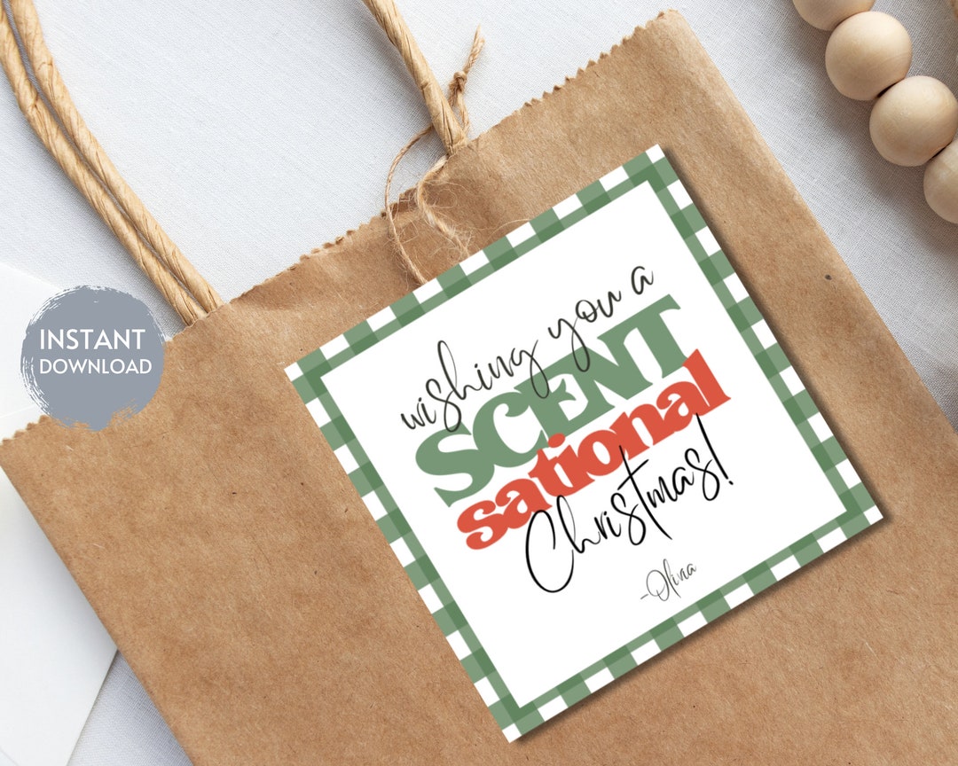 Scentsational Christmas Tag Template, Xmas Candle Gift Tag, Holiday ...