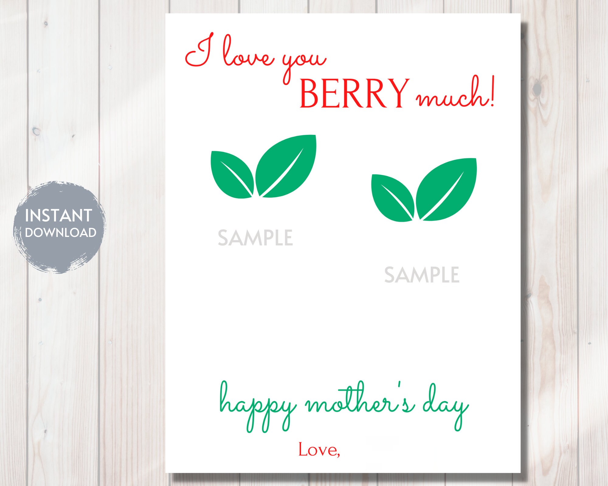 MOTHER'S DAY Handprint TEMPLATE Digital Download - Etsy