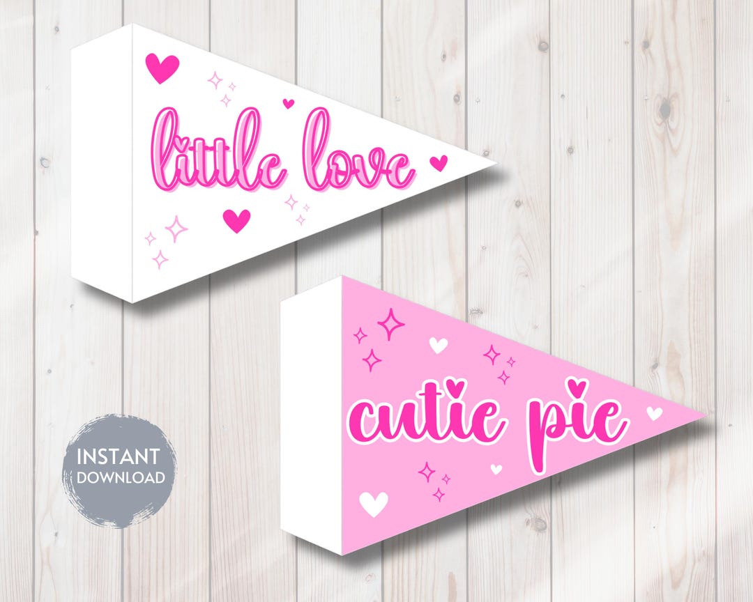 Valentine's Day Pennant, Valentine's Day Basket Flag, Love Basket Flag ...