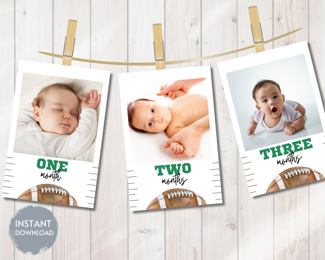 FOOTBALL Birthday MILESTONE Photo Banner, Football Monthly Picture ...
