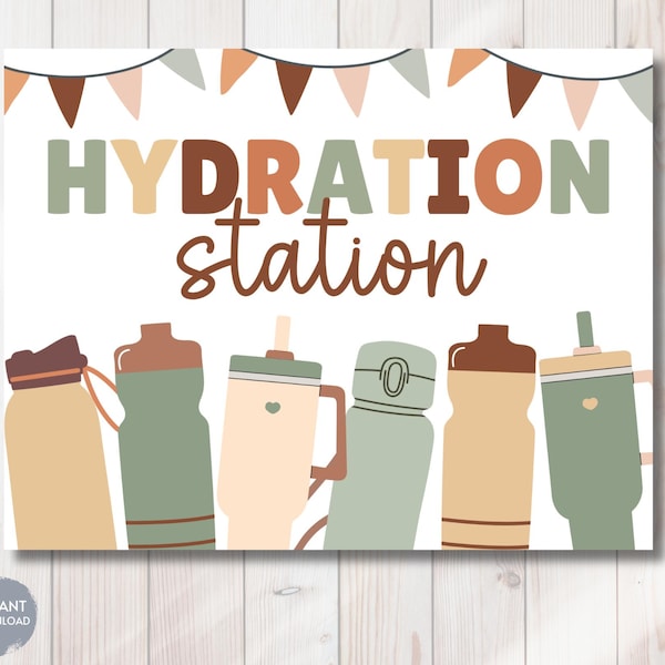 Hydration Station Sign - Etsy