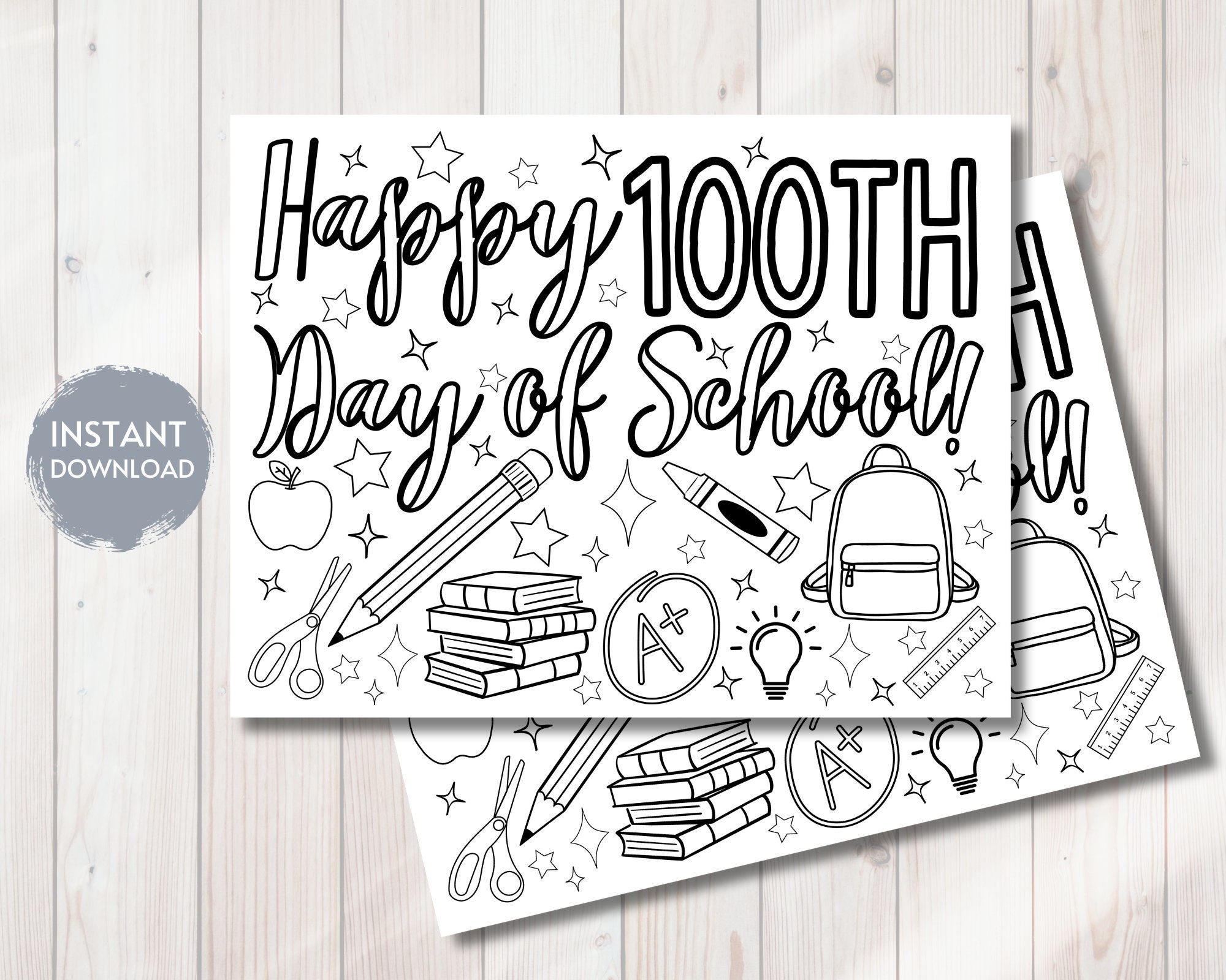 100th Day of School Coloring Page, 100 Days Smarter Activity Sheet ...