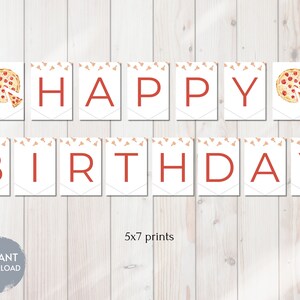 PIZZA Happy Birthday Banner, Slice of Fun, Slice Slice Baby, Pizzeria ...