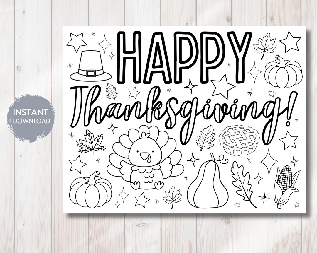 Thanksgiving Coloring Page, Thanksgiving Kids Activity Sheet ...
