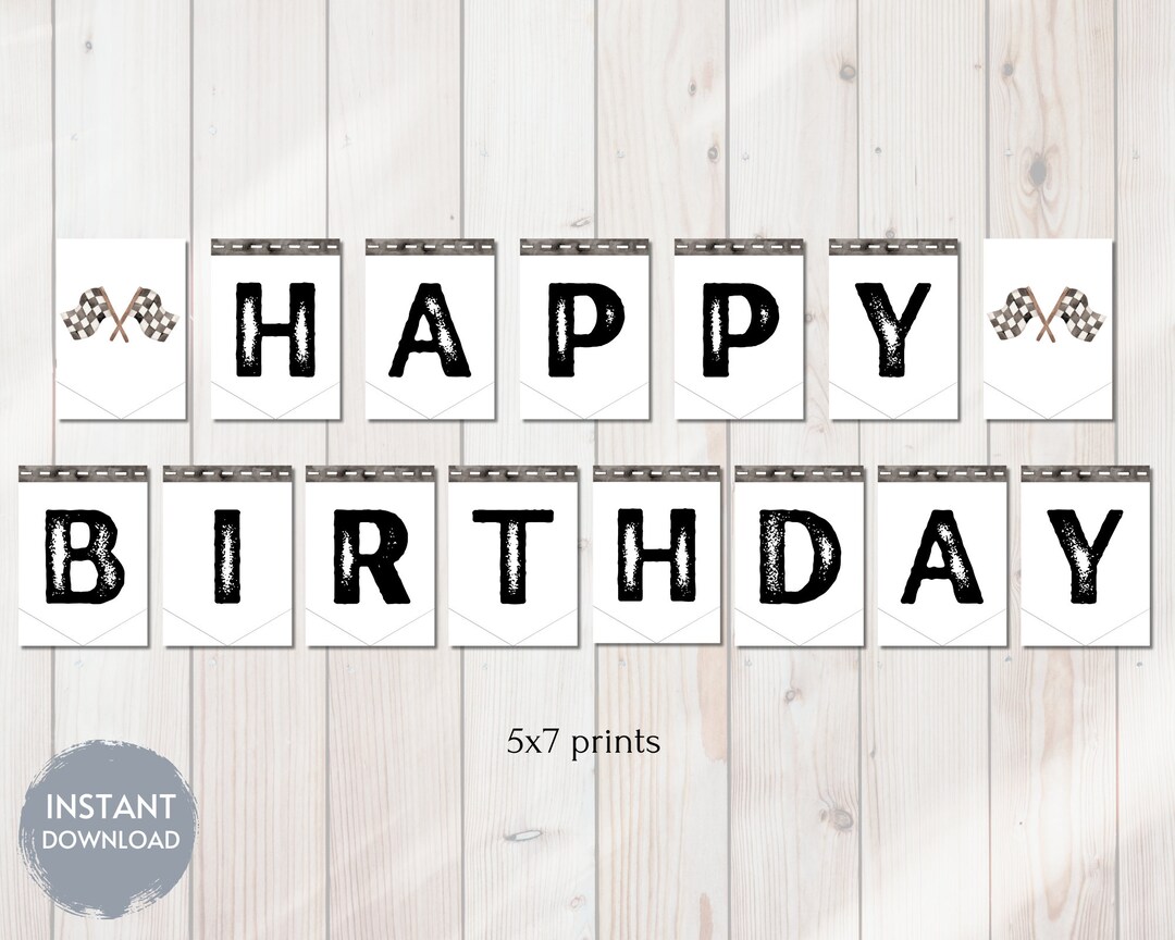 Race Car Happy Birthday Banner, Racer Bday Banner, Growing up Two Fast ...