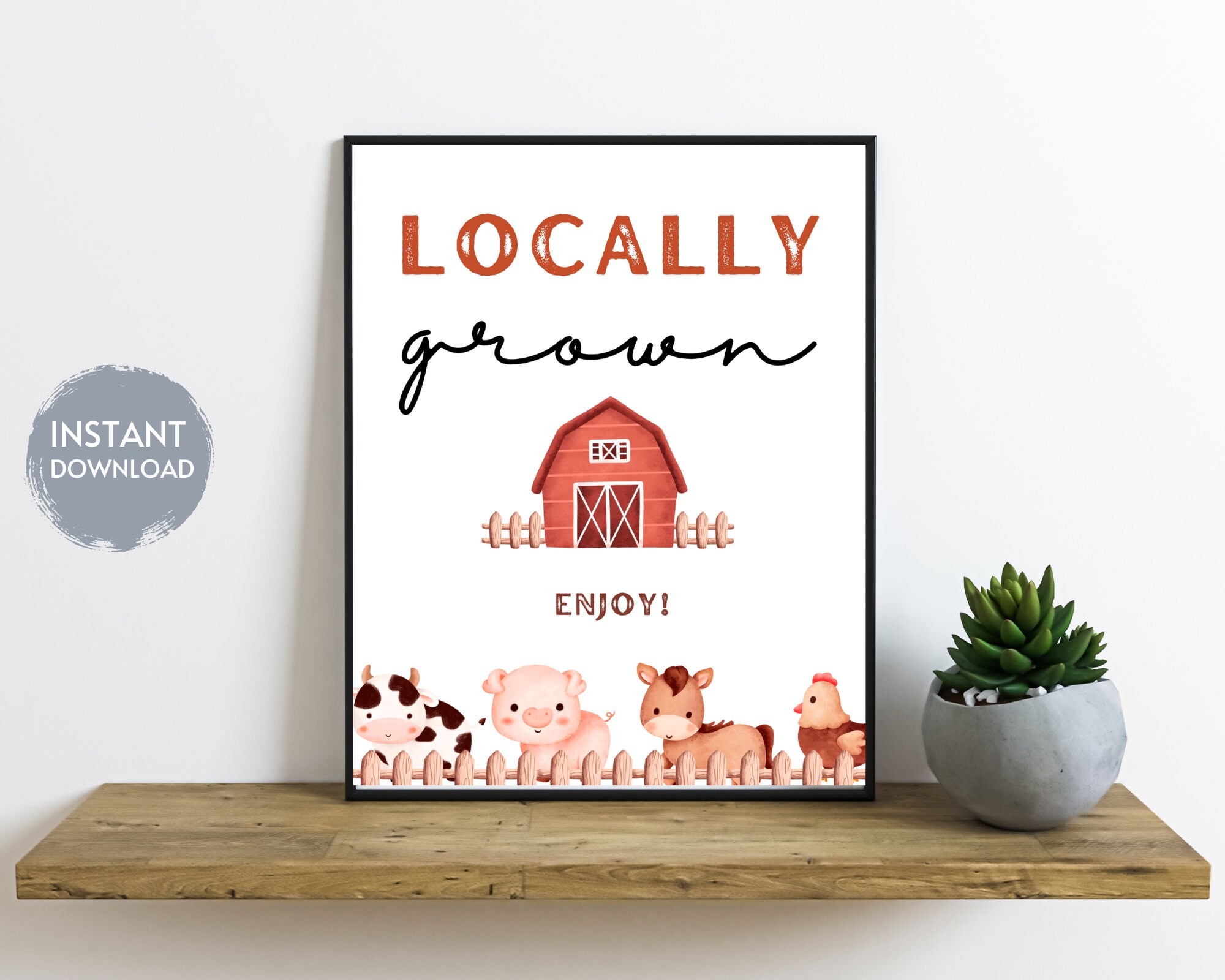 Farm Animal Party Sign Bundle, Editable Barnyard Birthday Decorations ...