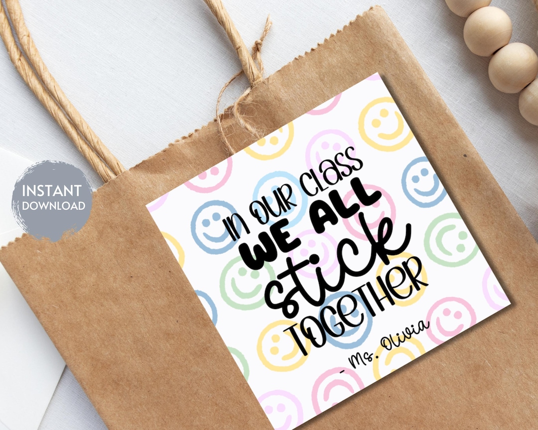 Stick Together Tag, Sticker Tag for Students, First Day Gift for ...