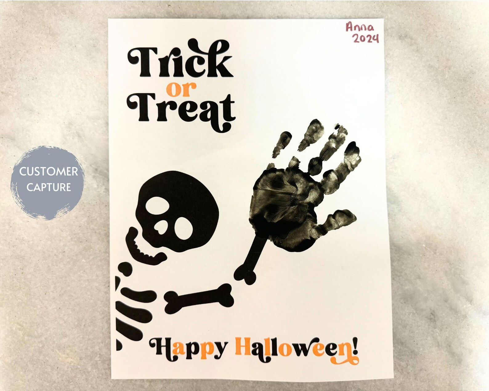 HALLOWEEN Handprint Craft TEMPLATE, Skeleton Handprint, Instant Digital ...