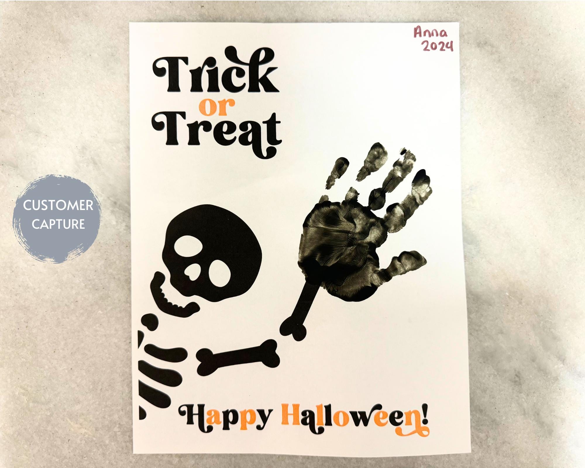 HALLOWEEN Handprint Craft TEMPLATE, Skeleton Handprint, Instant Digital ...