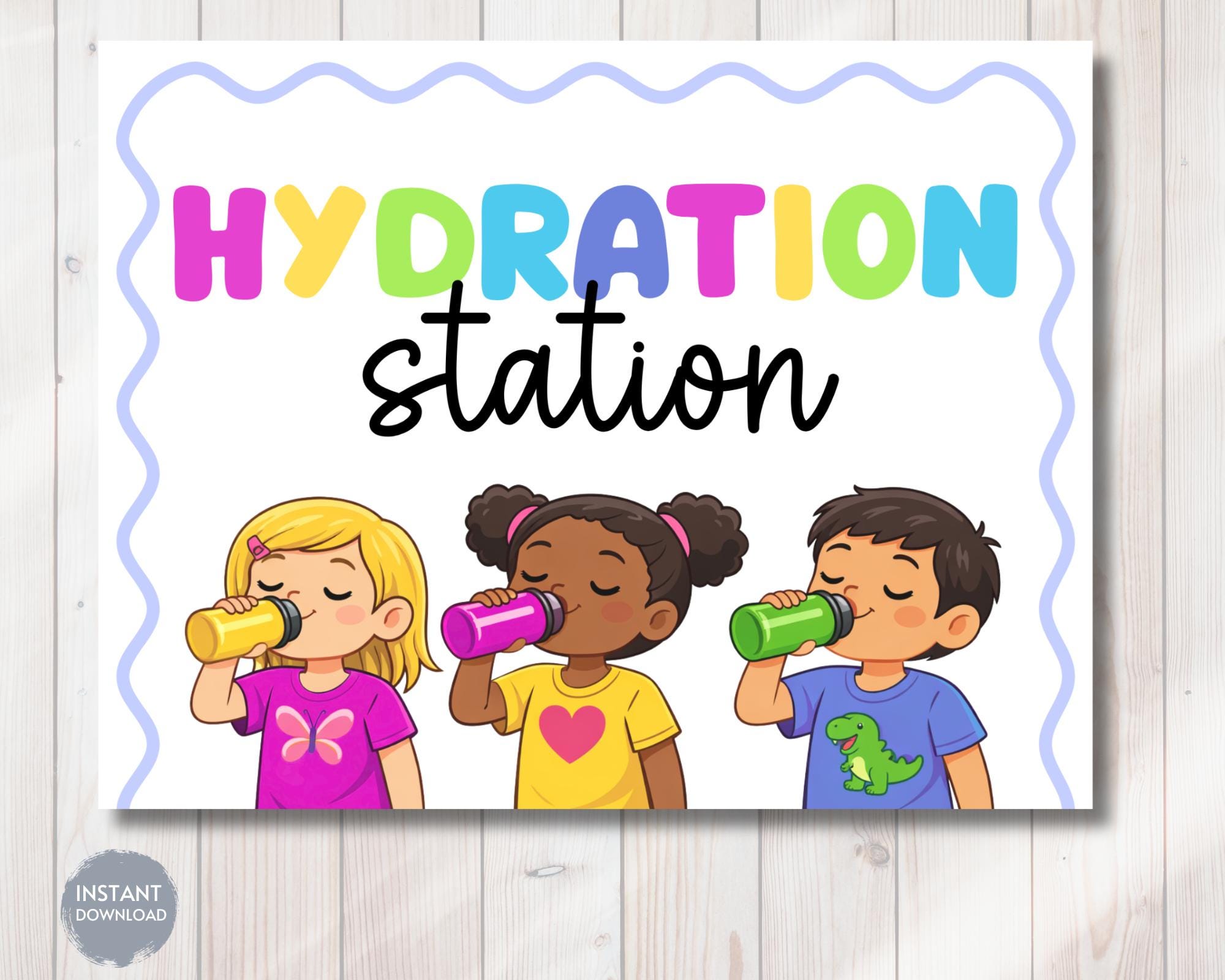 Hydration Station Sign, Daycare Water Bottle Sign, School Drink Station ...
