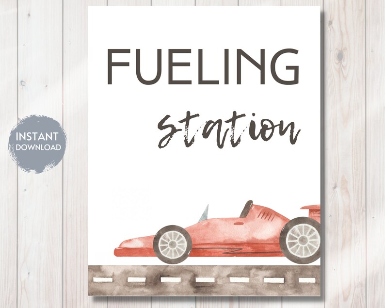Race Car Birthday Party Signs Printable Racing Decorations - Etsy