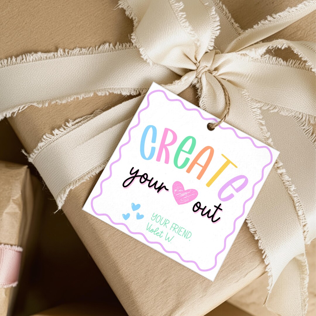 Printable Valentine Tag, Create Your Heart Out Valentine's Day Tag ...