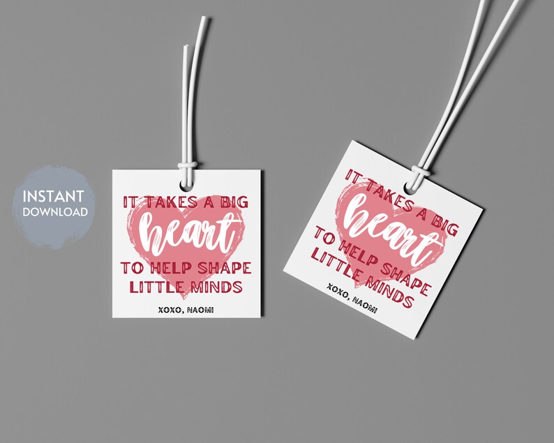 Teacher Valentine's Day Gift Tag Template, Teacher Appreciation Gift ...