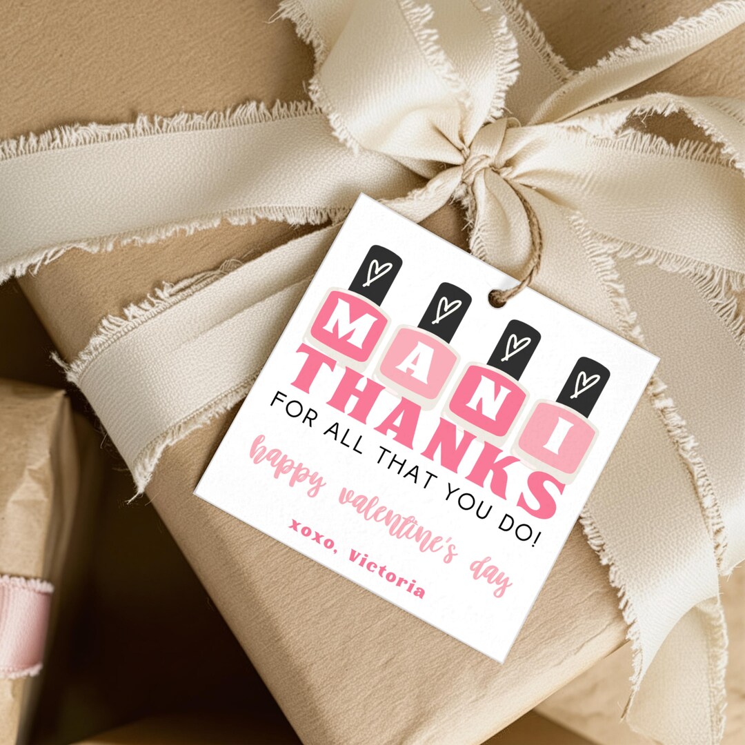 Teacher Valentine Tag, Mani Thanks Gift (digital Download) - Etsy