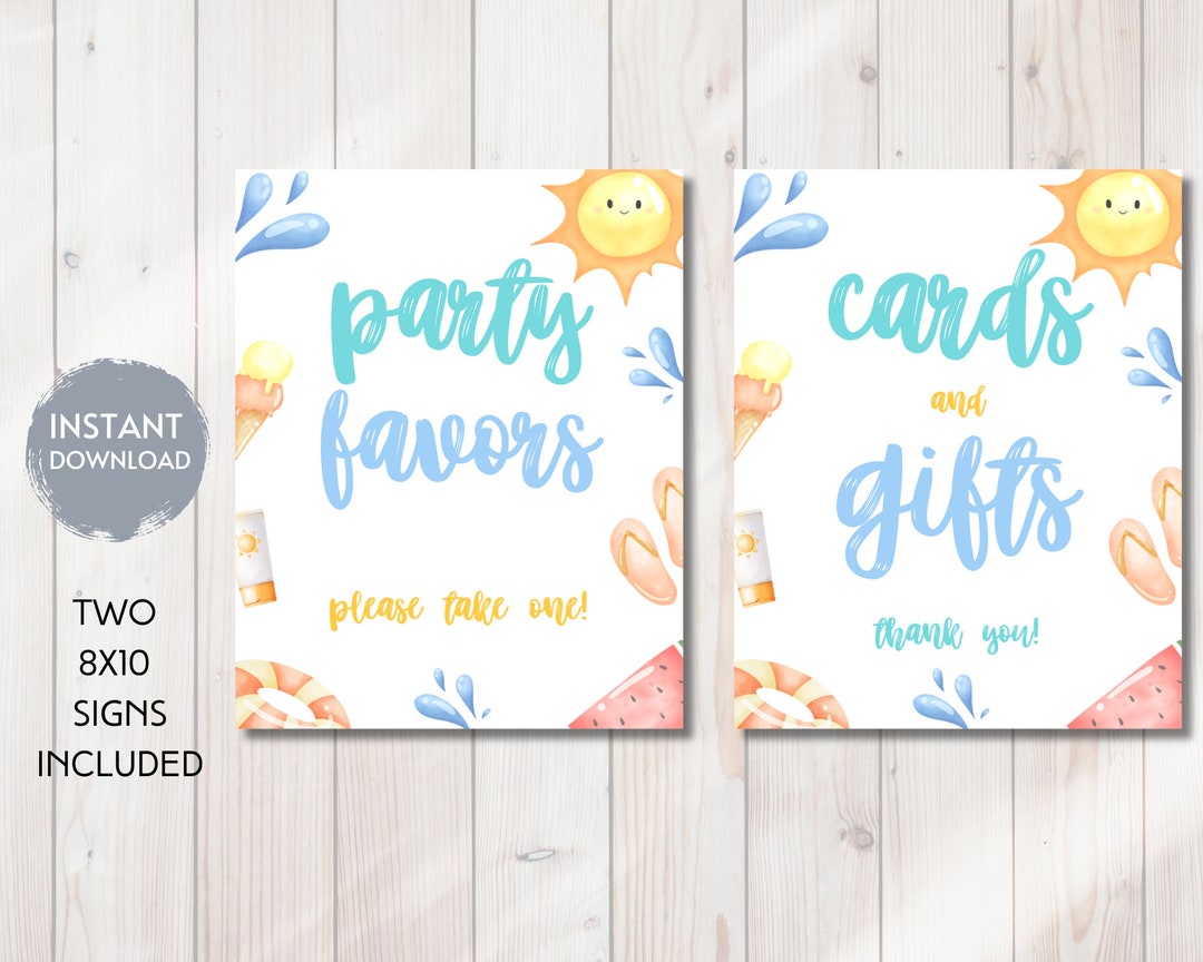 SPLISH SPLASH Theme Party Signs, Splash Pad Gifts Sign, Pool Party ...