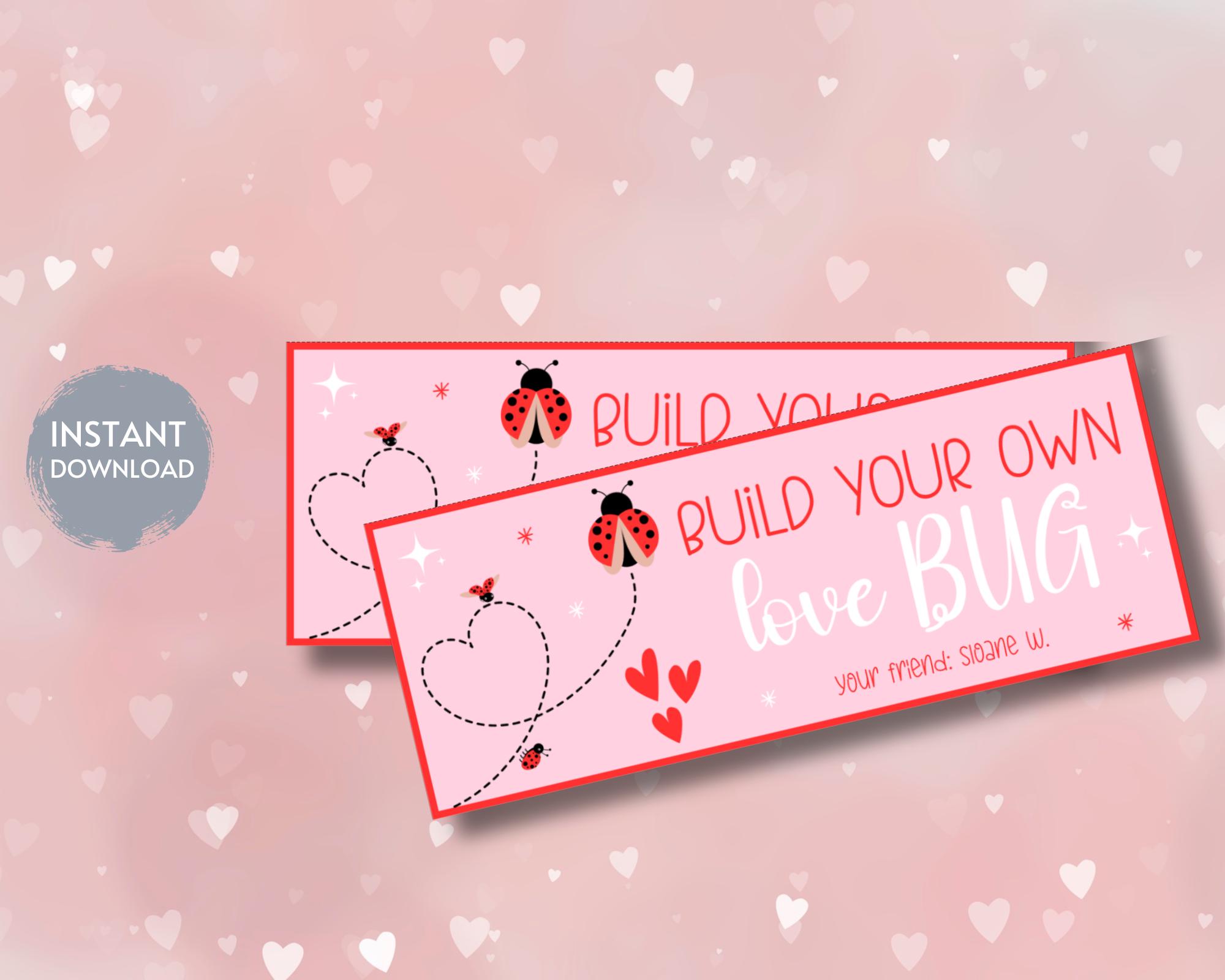 Build Your Own Love Bug Bag Topper, Make Your Own Lady Bug Tag, Non ...